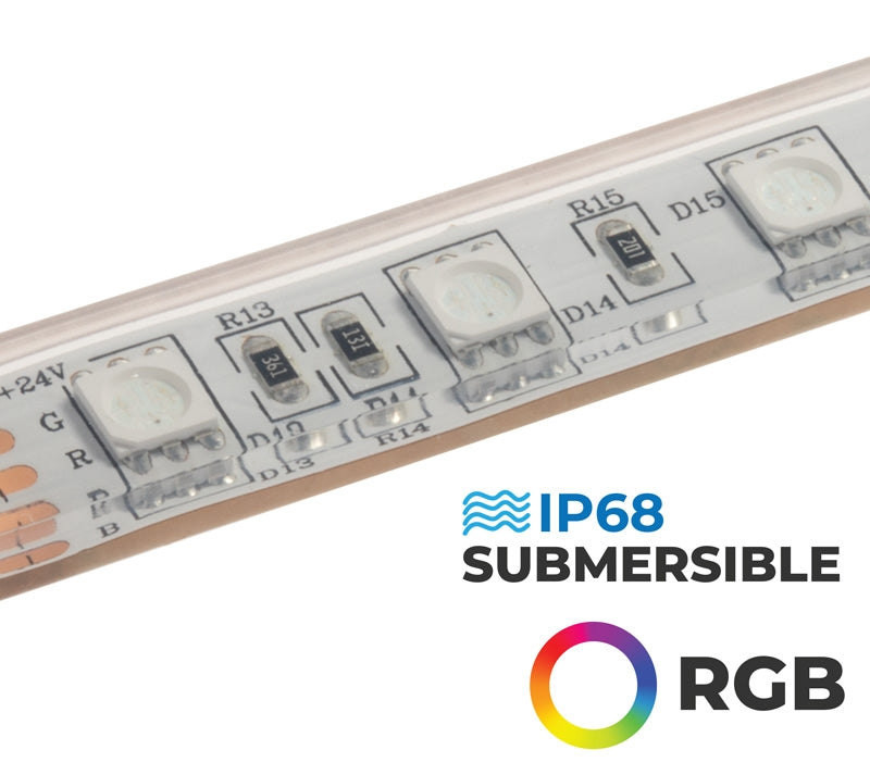 RGB, 5M, 5050 SMD Flexible LED Strip Light, 300 LED IP68, 12V DC – LED ...