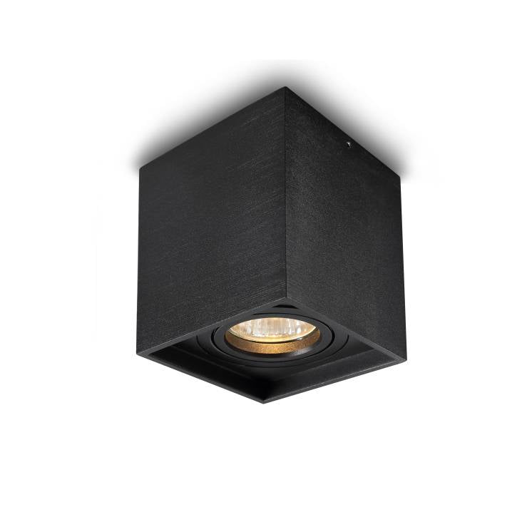 Single Black BOX Ceiling Fixture for GU10 – LED OUTLET PR