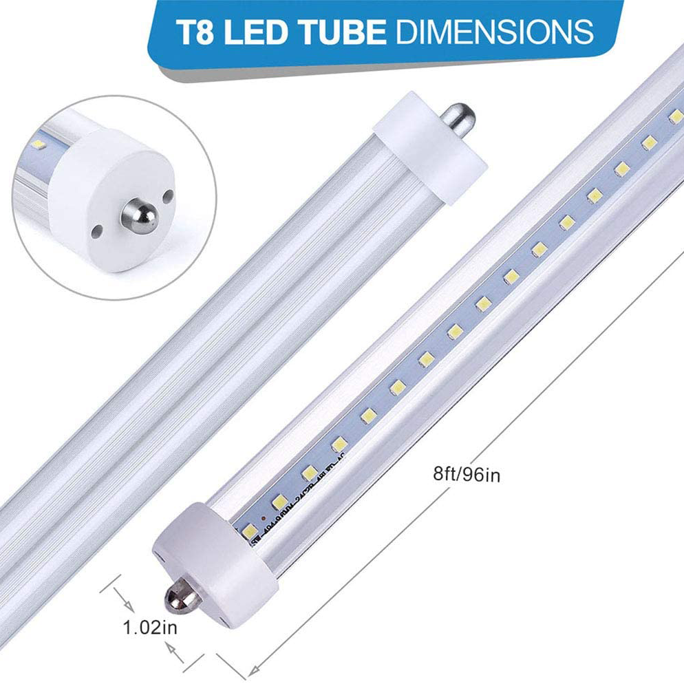 T8 LED Tube, 8FT, 36W, 6000K – LED OUTLET PR